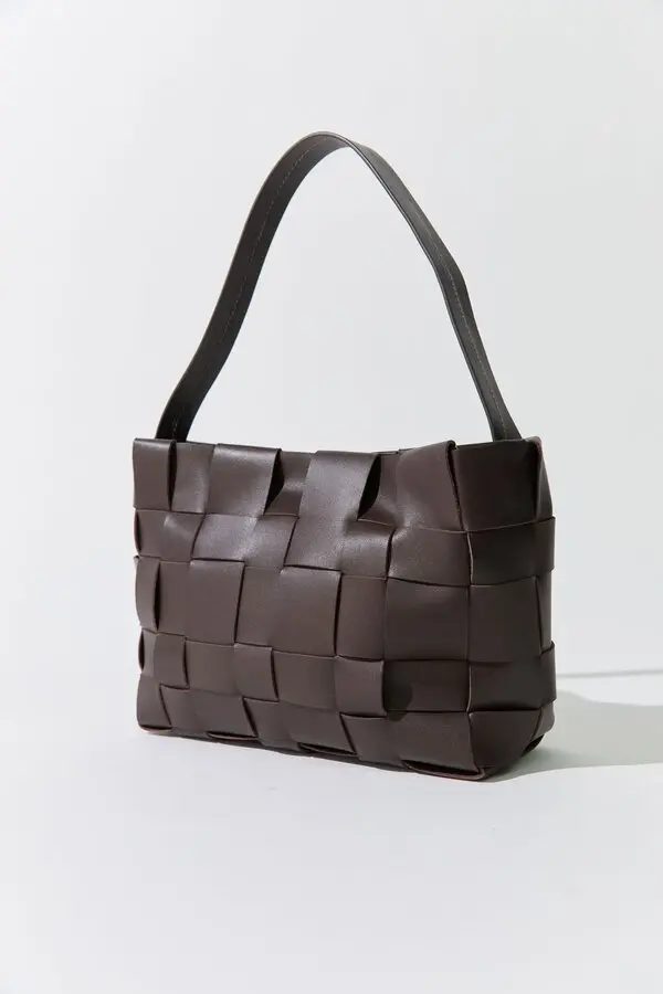 ST. AGNI Woven Mini Tote - Chocolate