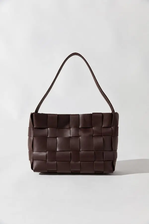 ST. AGNI Woven Mini Tote - Chocolate