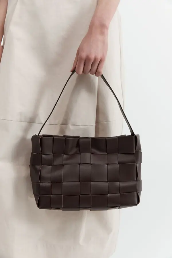 ST. AGNI Woven Mini Tote - Chocolate