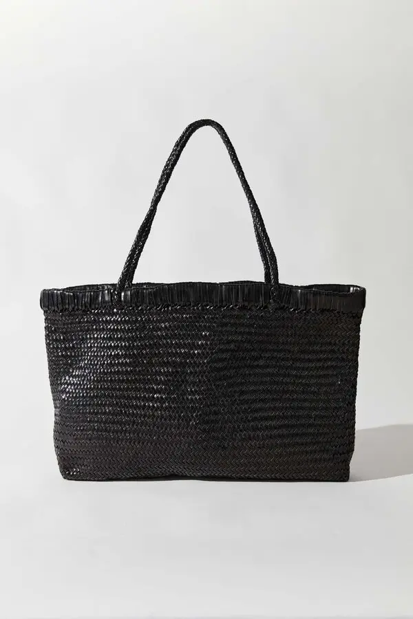 ST. AGNI Wide Bagu Woven Tote