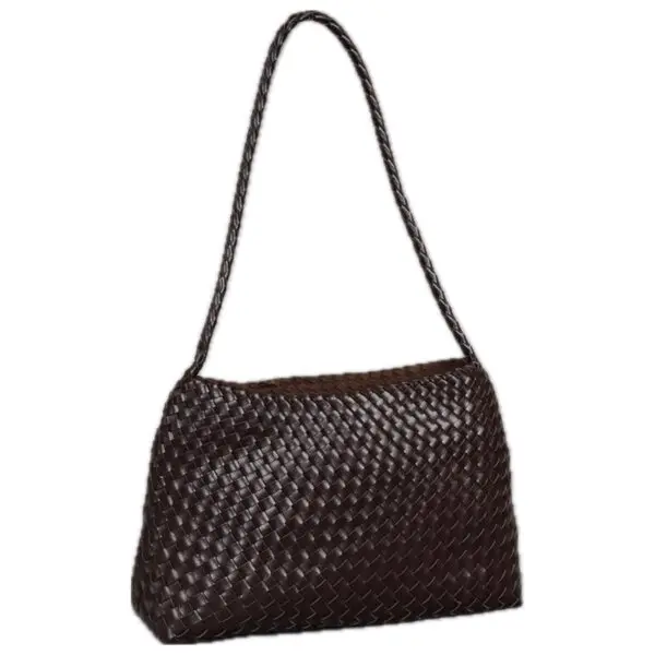 RIMINI Hand Weaving Shoulder Bag Dark - Brown
