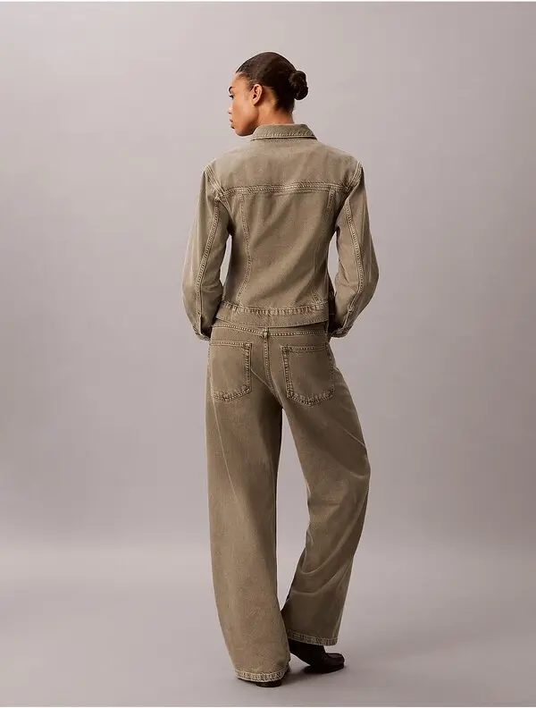 Calvin Klein Cinched Peplum Denim Jacket