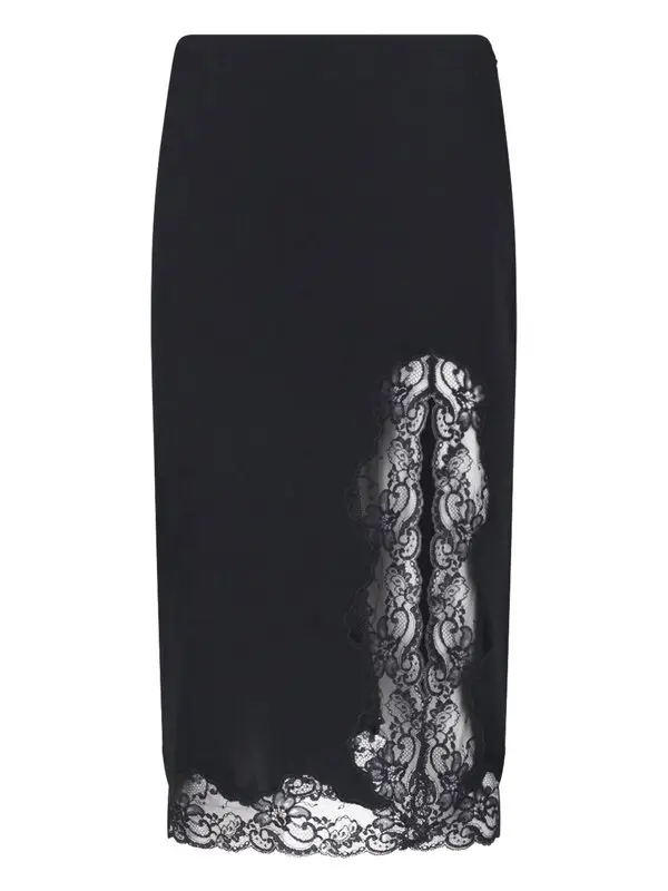 Balmain Lace Panel Midi Skirt