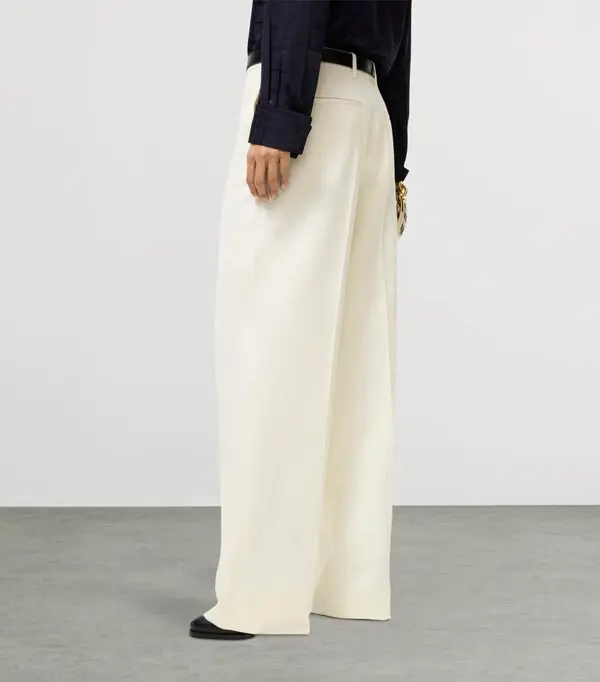 Burberry Wool Pinstripe Straight Trousers