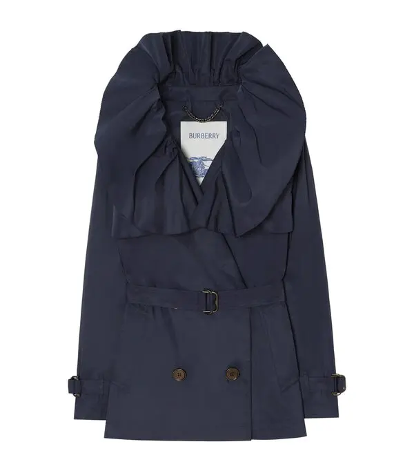 Burberry Faille Clare Trench Coat - Blue