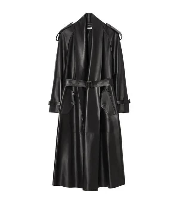 Burberry Leather Wrap Trench Coat