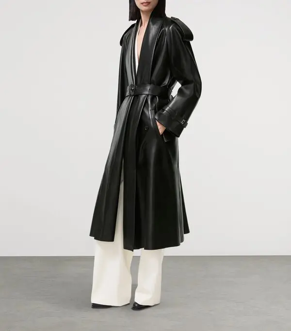 Burberry Leather Wrap Trench Coat
