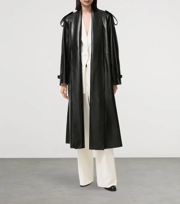 Burberry Leather Wrap Trench Coat