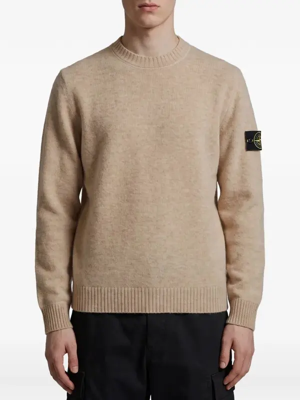 Stone Island Ribbed Sweater - Beige