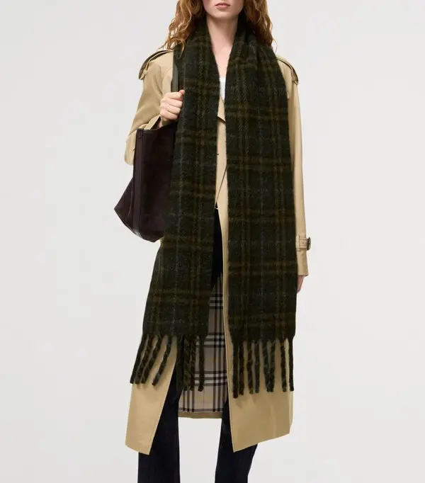Burberry Wool-blend Narrow Check Scarf