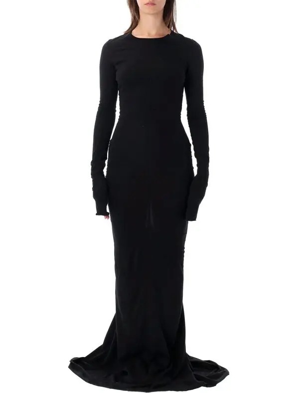 Rick Owens Long-sleeve Fitted Maxi Dress
