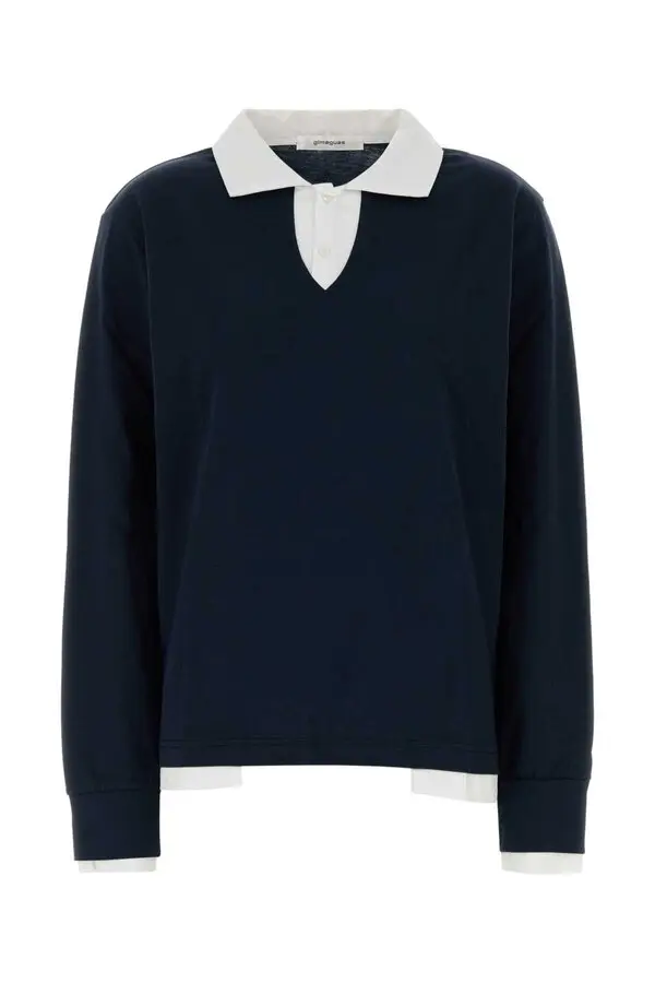 Gimaguas Cotton Polo T-shirt With Layered Look - Blue