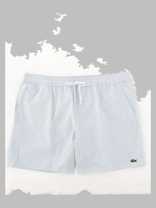 Lacoste Swim Trunks With Laconic Branding - Azure