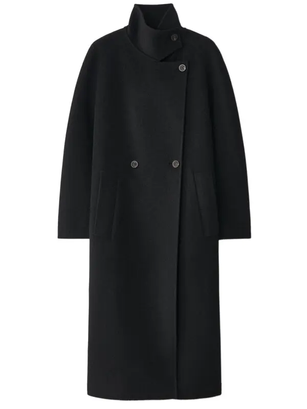 LISA YANG Double-breasted High-collar Wool-cashmere Coat