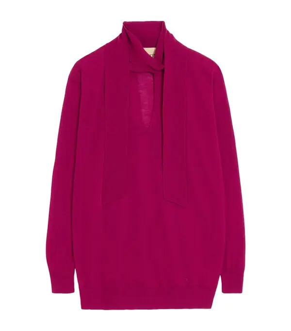 Valentino Garavani Wool Tie-neck Sweater