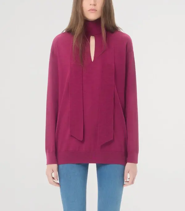Valentino Garavani Wool Tie-neck Sweater