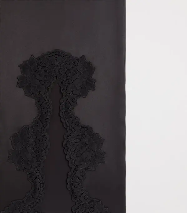 Valentino Garavani Silk Lace-trim Midi Skirt