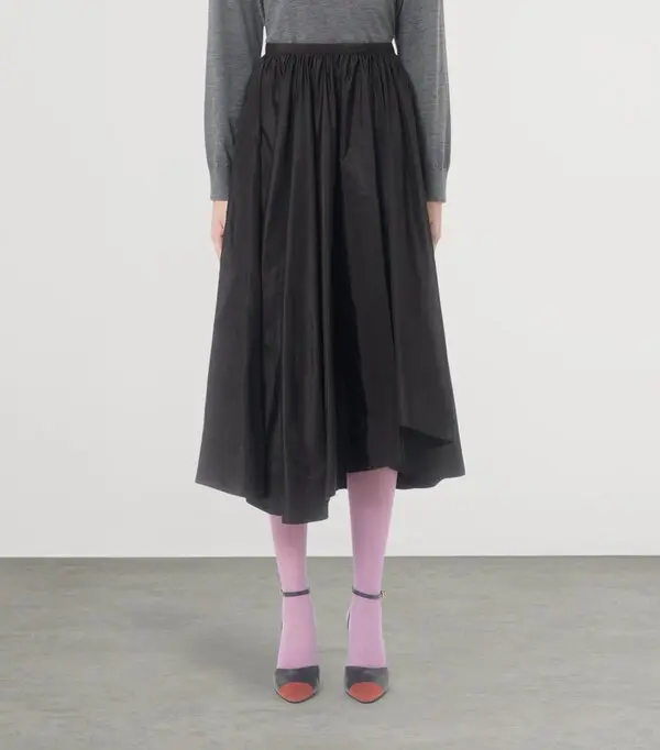 Valentino Garavani Silk Pleated Midi Skirt