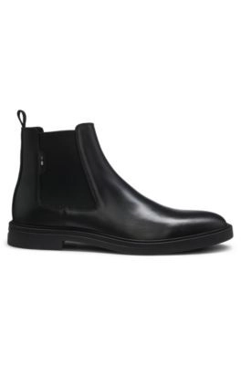 BOSS Polished Leather Chelsea Boots - Black