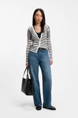 BOSS Boyfriend-fit Jeans In Indigo Cotton Blend