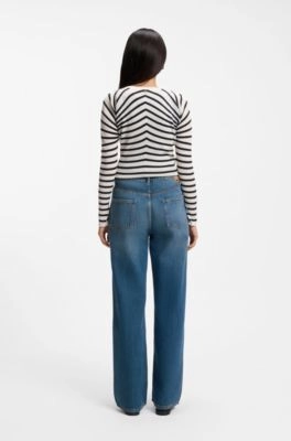BOSS Boyfriend-fit Jeans In Indigo Cotton Blend