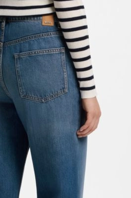 BOSS Boyfriend-fit Jeans In Indigo Cotton Blend