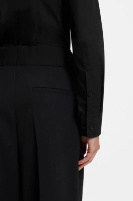 Hugo Slim-fit Shirt In Easy-iron Cotton Poplin - Black