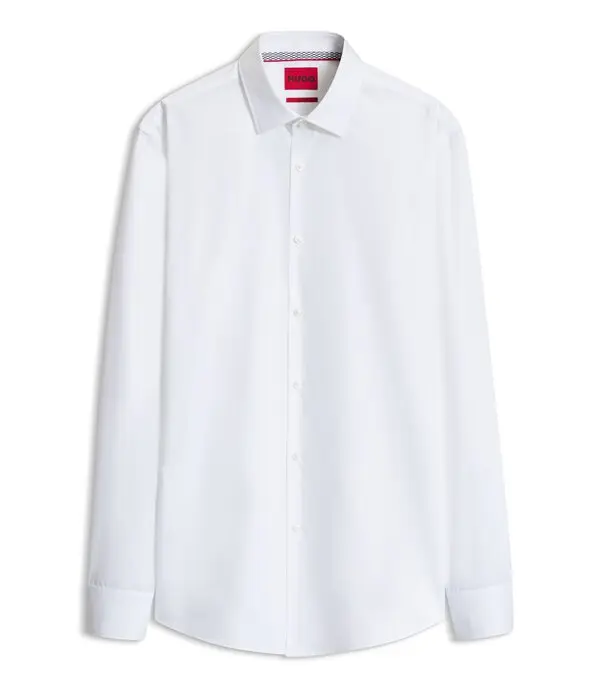 Hugo Slim-fit Shirt In Easy-iron Cotton Poplin - White