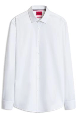 Hugo Slim-fit Shirt In Easy-iron Cotton Poplin - White