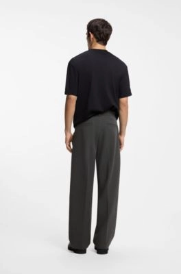 Hugo Relaxed-fit Wide-leg Pants In Performance-stretch Fabric