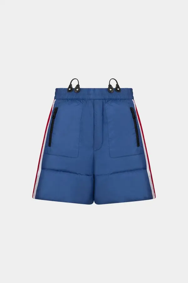 Dsquared2 Long Padded Nylon Shorts With Side Stripes