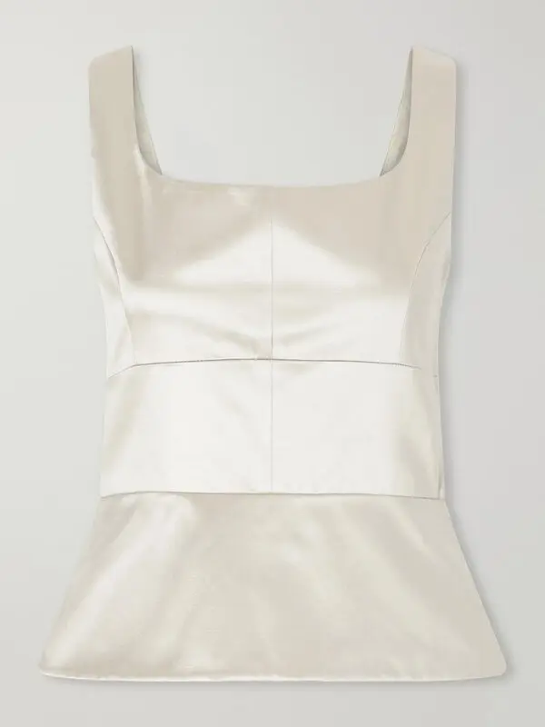 LIBEROWE Paneled Cotton-blend Duchesse-satin Tank Top