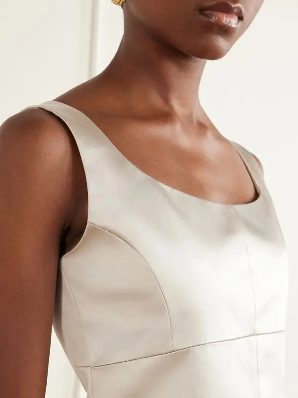 LIBEROWE Paneled Cotton-blend Duchesse-satin Tank Top