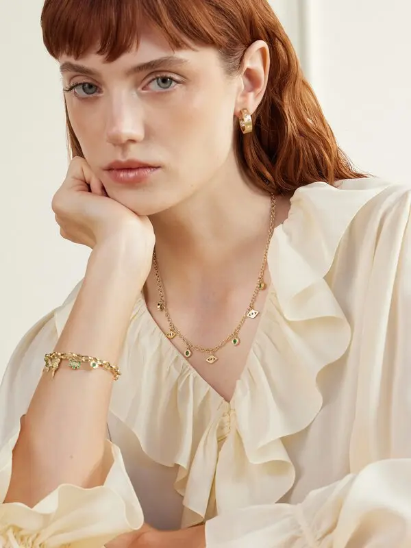 SYDNEY EVAN 14-karat Gold, Diamond And Emerald Bracelet