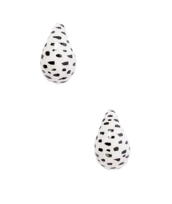 Bottega Veneta Sterling Silver, Resin And Enamel Earrings - Black