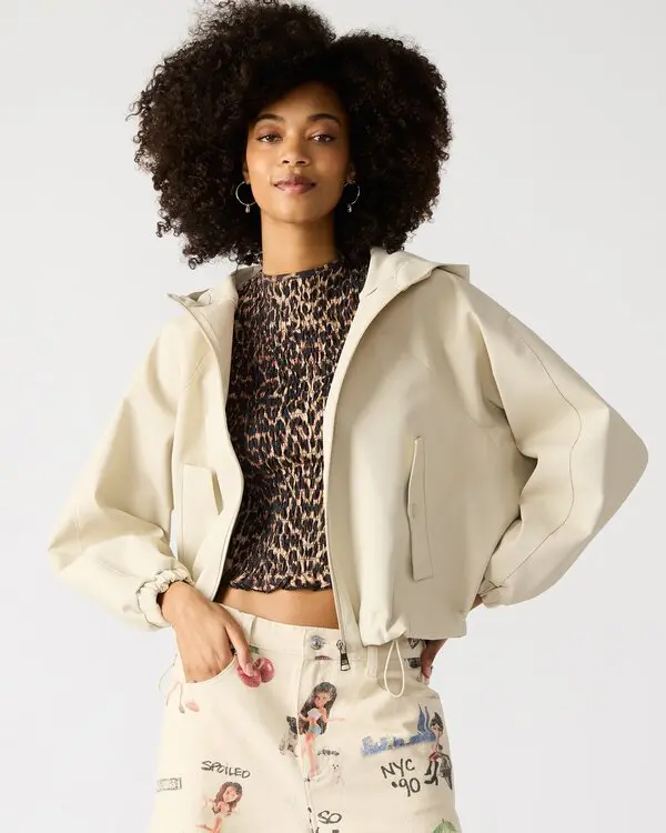 Steve Madden Lumi Jacket Long Sleeve Faux Leather Jackets & Coats