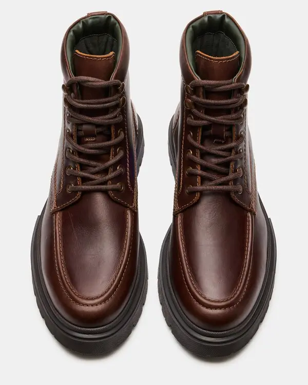 Steve Madden Zechariah Lace-up Ankle Boots With Lug Sole