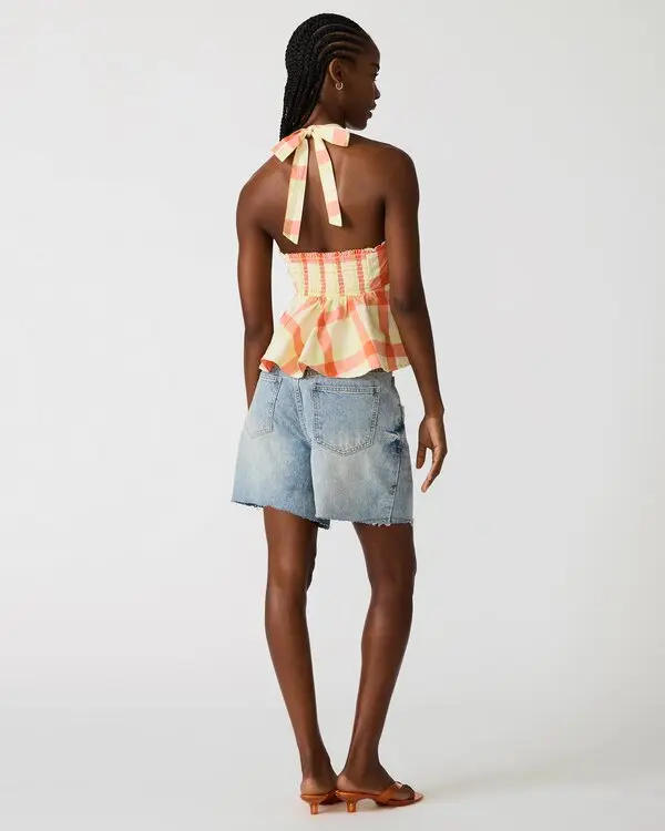 Steve Madden Tania Halter Neck Top - Plaid