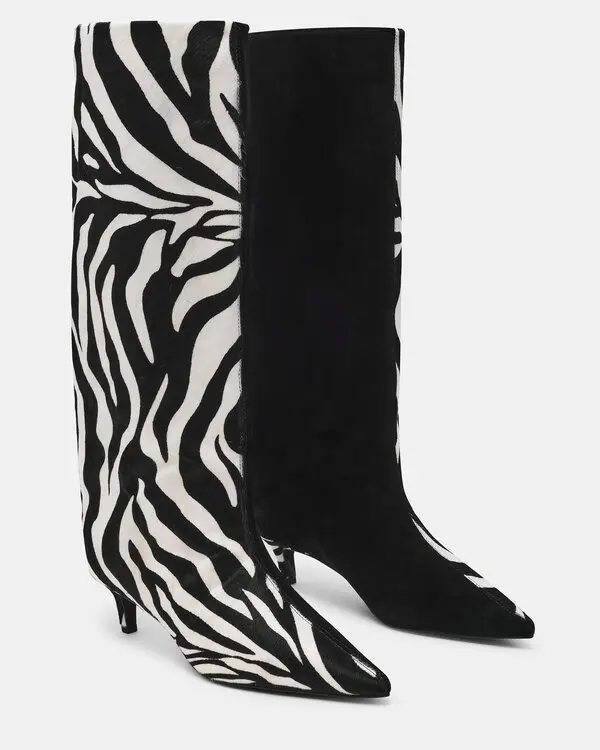Steve Madden Lysara Knee High Boots - Zebra Multi