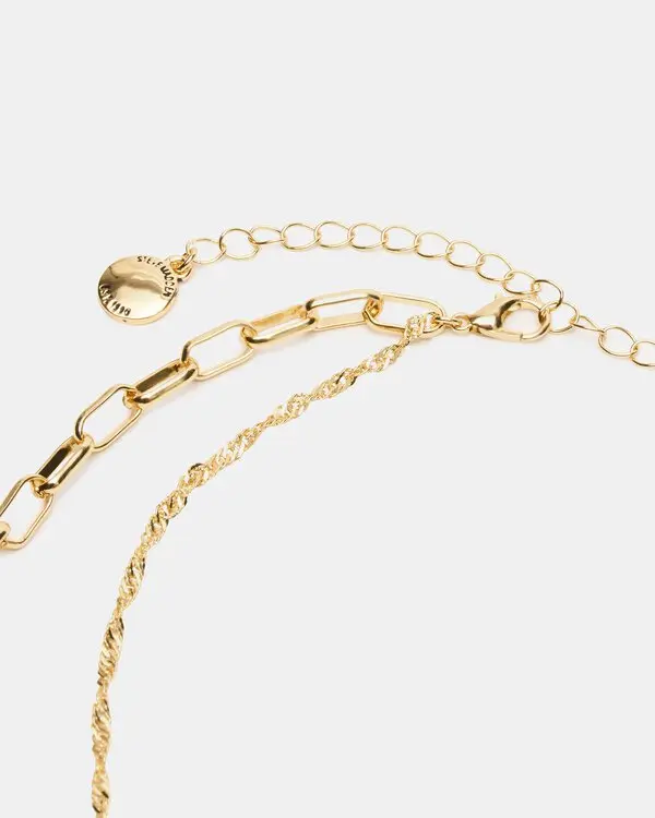 Steve Madden Tone Layered Watch Pendant Necklace