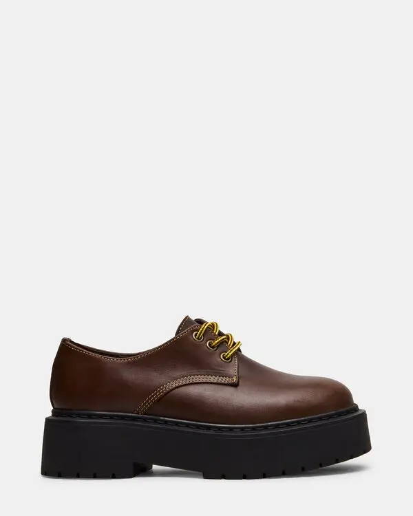 Steve Madden Burney Lace-up Loafers - Brown