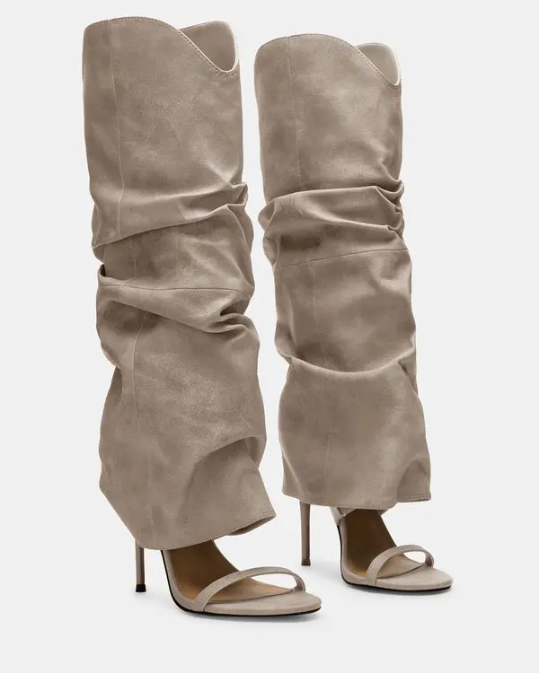 Steve Madden Ravine Distressed Cuffed Knee-high Stiletto Boots