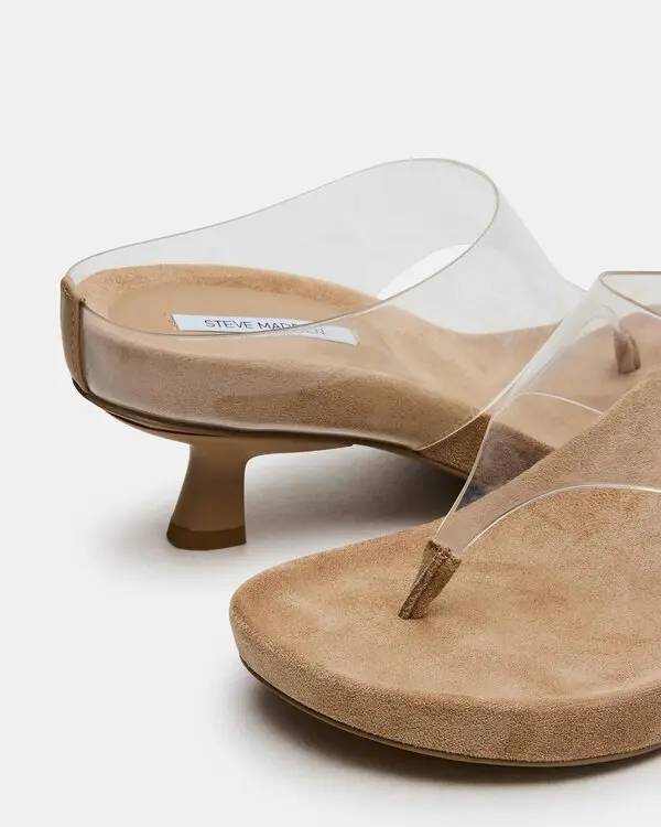 Steve Madden Motion Thong Heels - Taupe