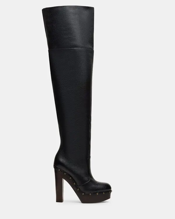 Steve Madden Delmira Block Heel Boots - Black