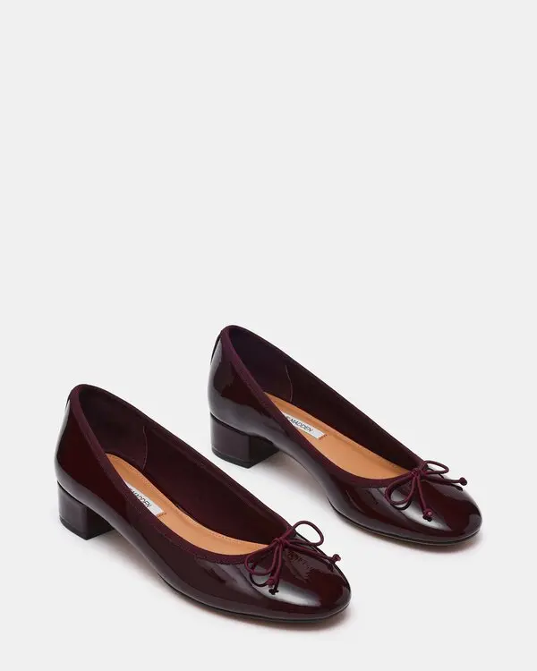 Steve Madden Steffi Dark Cherry Patent Block Heels