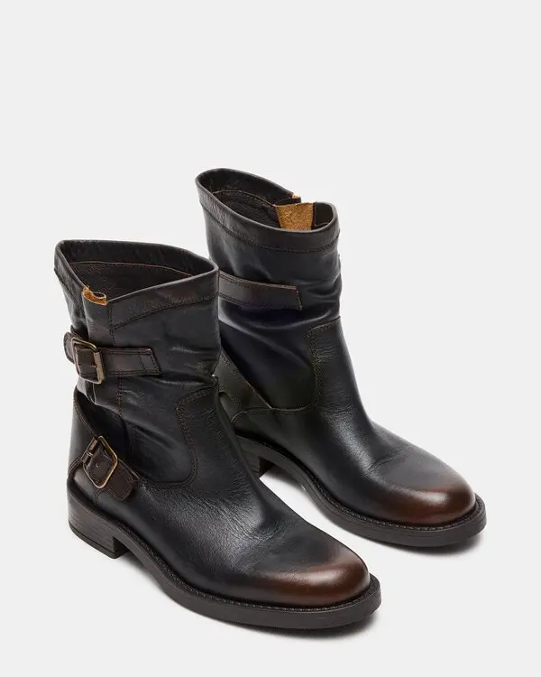 Steve Madden Distressed Buckled Ankle Boots