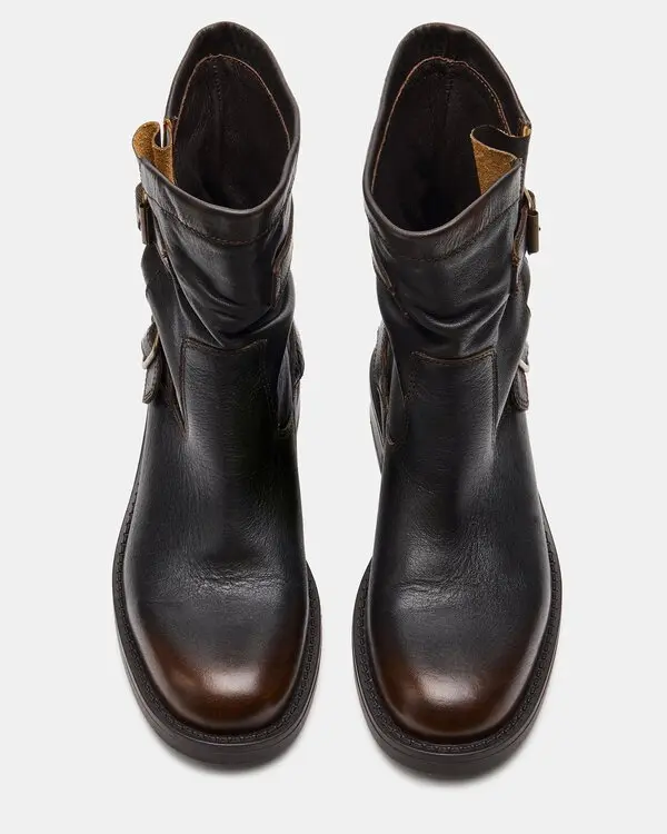 Steve Madden Distressed Buckled Ankle Boots
