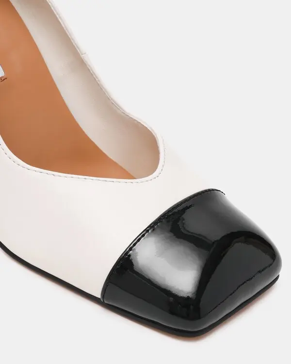 Steve Madden Tadan Block Heels With Square Toe And Cap Toe Detail
