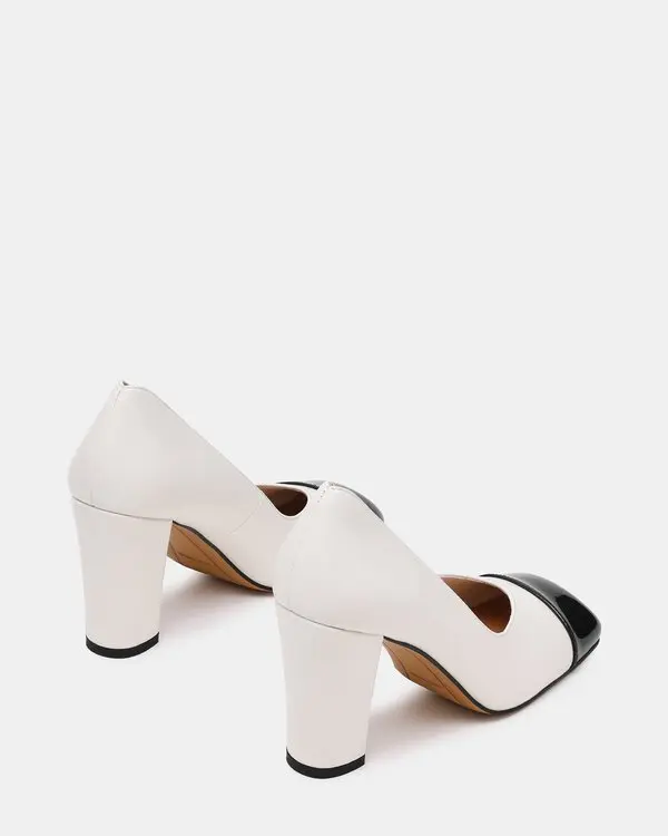 Steve Madden Tadan Block Heels With Square Toe And Cap Toe Detail
