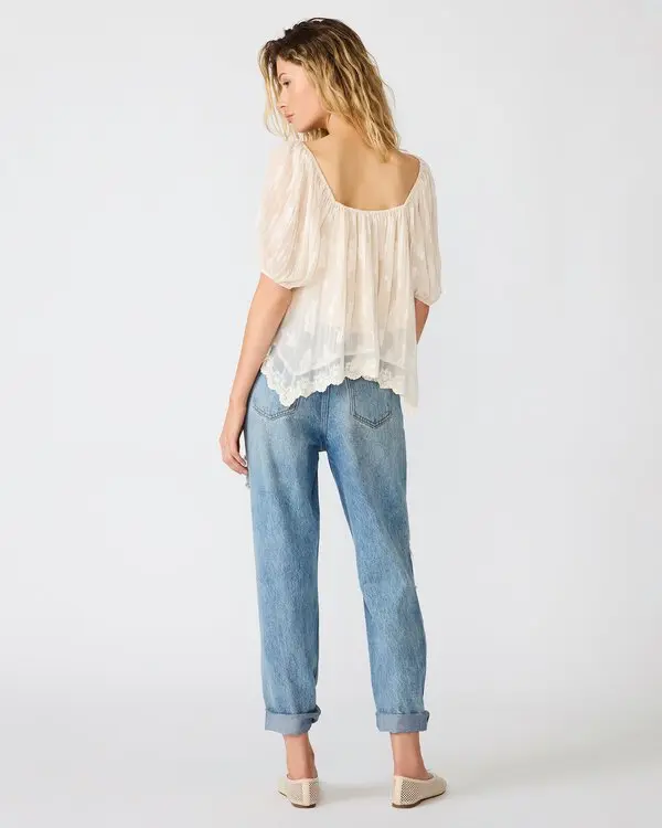 Steve Madden Vickie Top Short Sleeve Flowy Lace Top